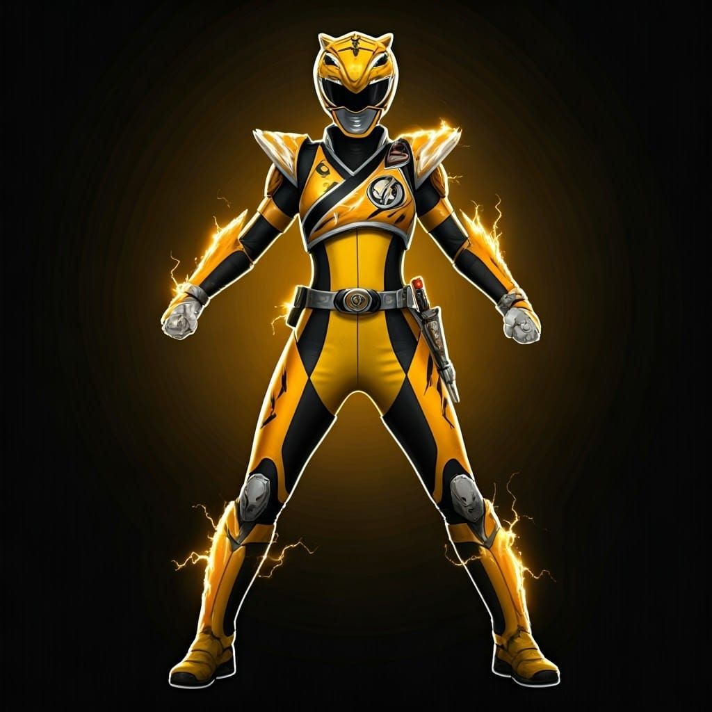 Female Sabre Tooth Tiger Power Ranger costume Bright yellow with black ...