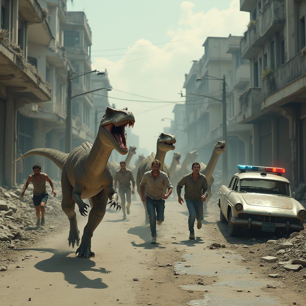 War-Torn City Streets Overrun by Terrorizing Terat... - AI Art