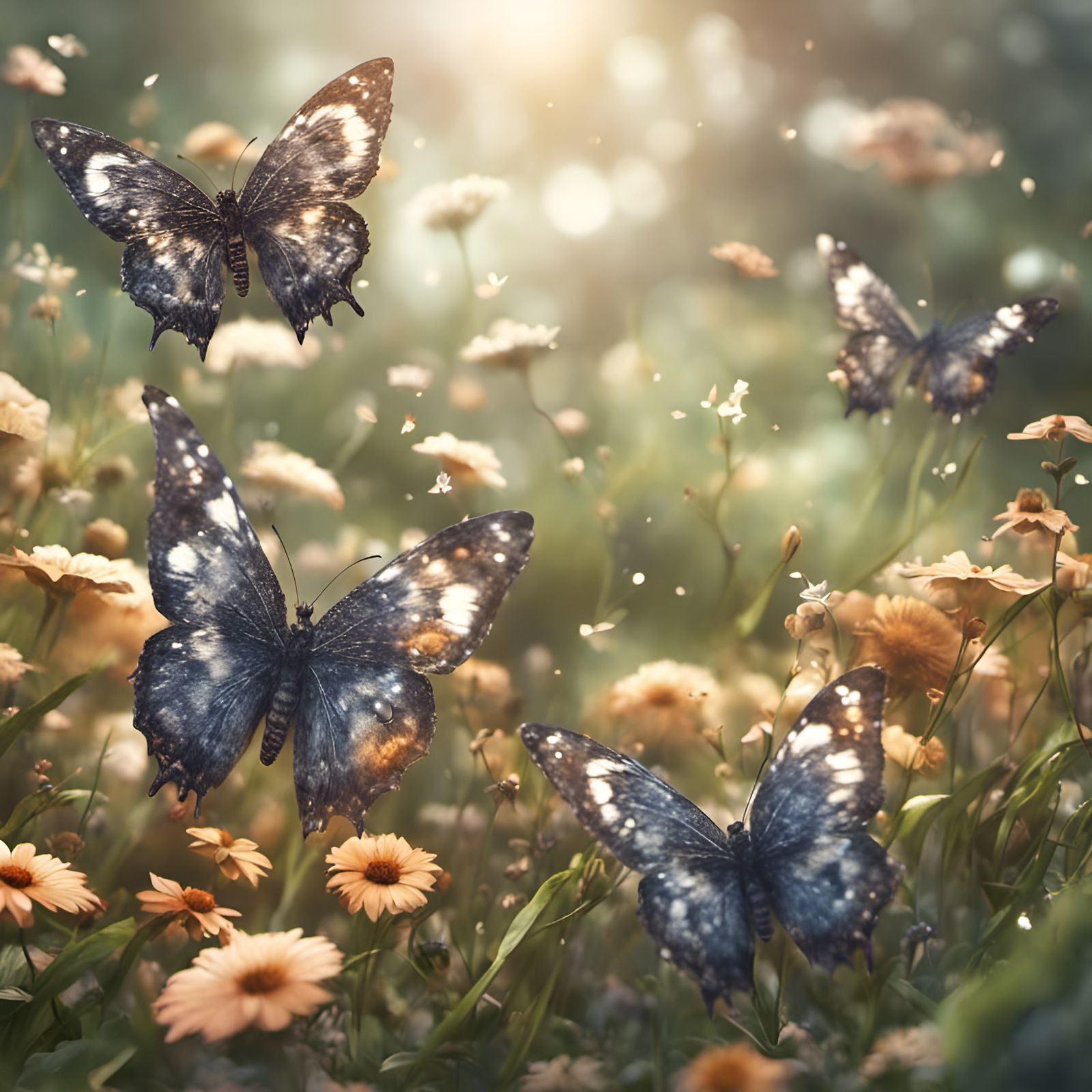 Meadow Butterflies - AI Generated Artwork - NightCafe Creator