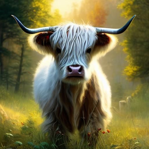 Cute Highland cow to celebrate St. Andrews day - AI Generated Artwork ...