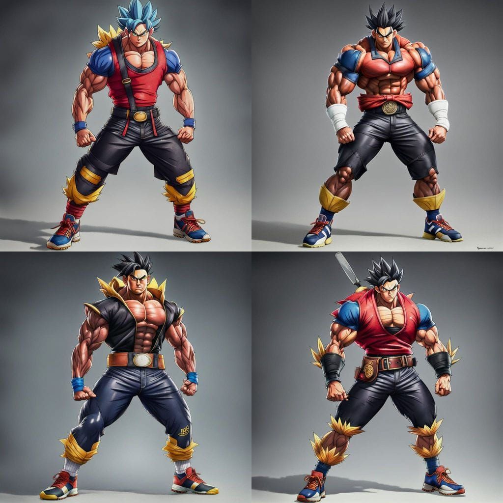 Ripped Super Saiyan God Muscle in Football Gear - AI Art