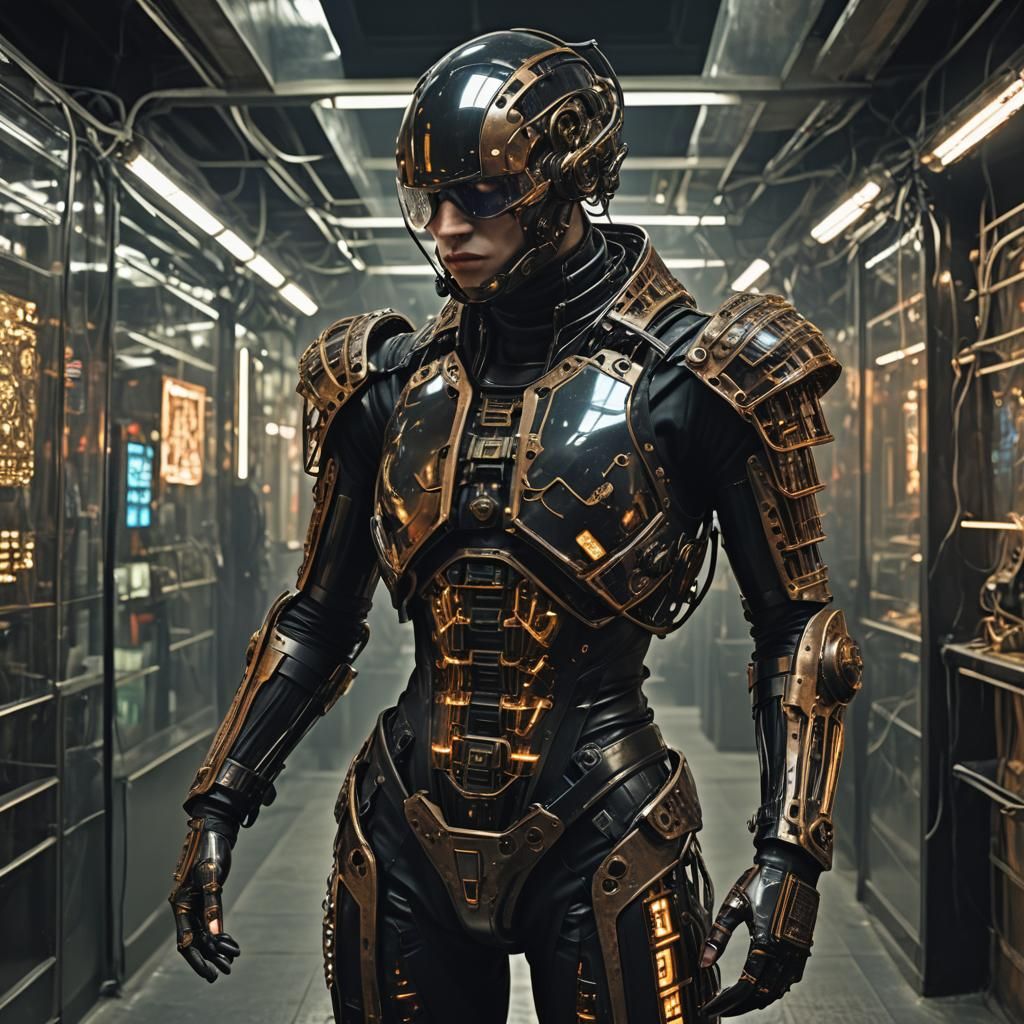 carbonised glass-fiber cyborg, cop - AI Generated Artwork - NightCafe ...