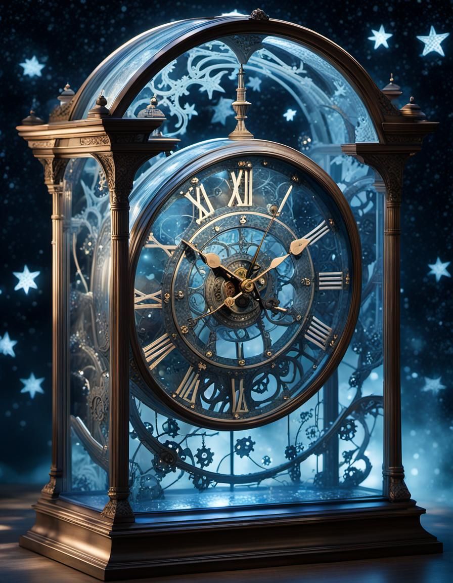 Glass Clock - AI Generated Artwork - NightCafe Creator