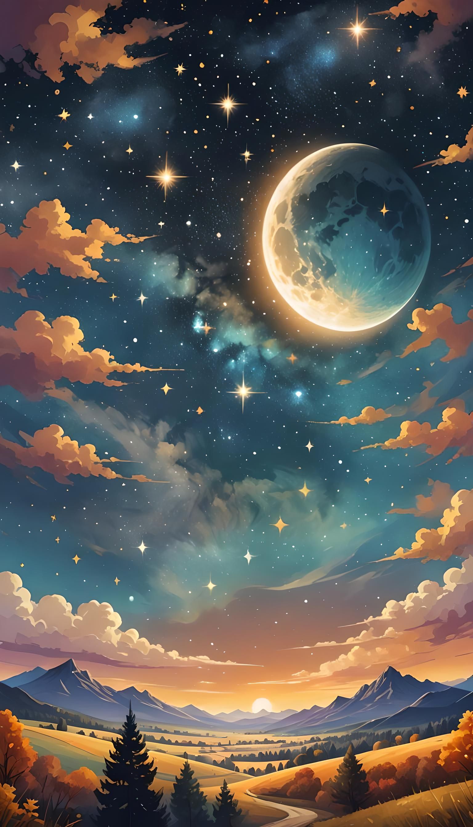 Starry sky - AI Generated Artwork - NightCafe Creator