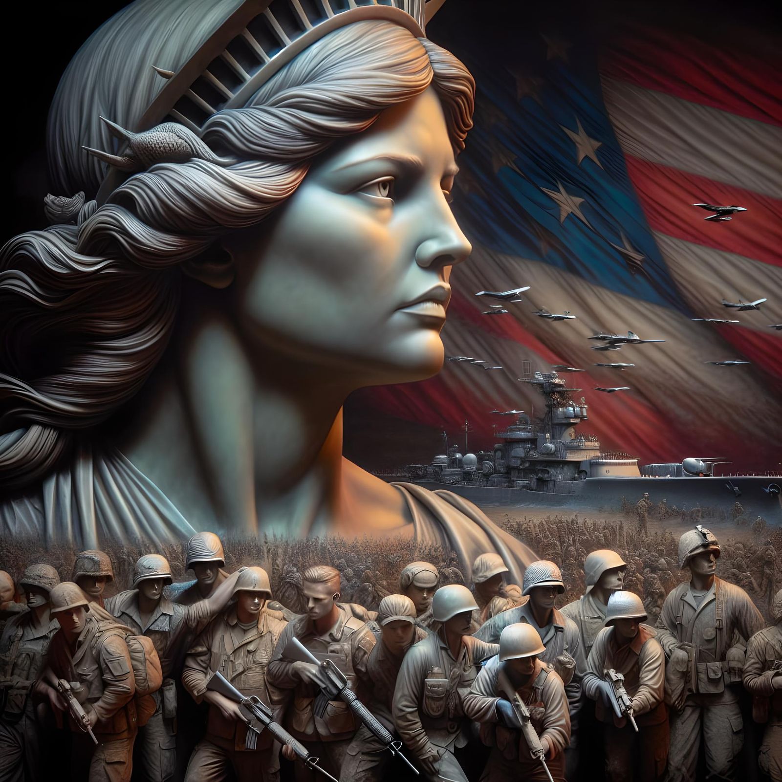 "Mother Freedom: Guardian of Liberty, Watching Over Her Soldiers ...