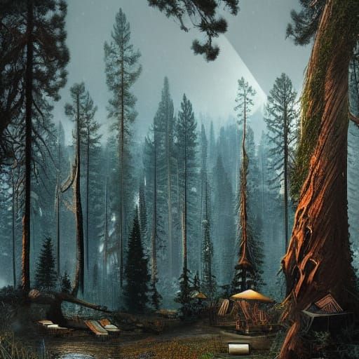 Pinewood Forrest - AI Generated Artwork - NightCafe Creator