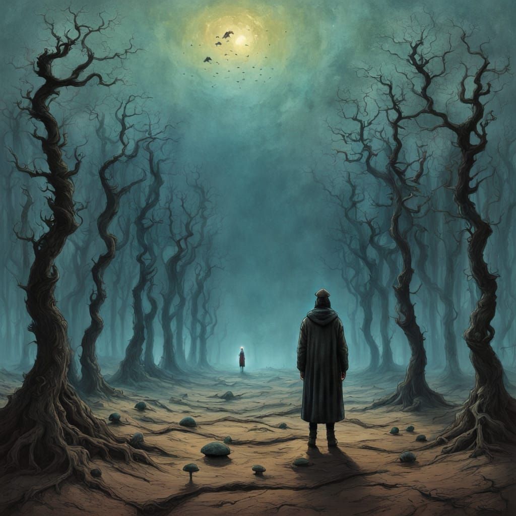 Surreal Protagonist in a Haunting, Dreamlike Lands... - AI Art