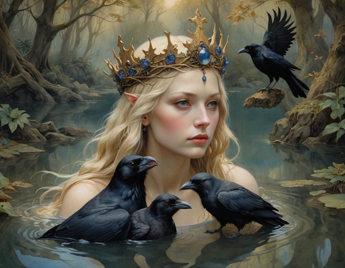 CROW_MAIDEN_45_THE FITTING - AI Generated Artwork - NightCafe Creator