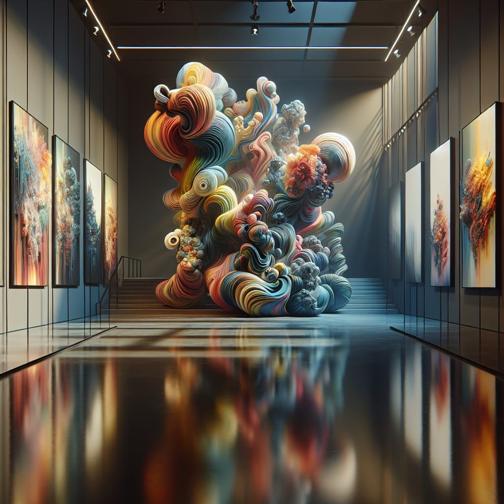 A strange 3D abstract sculpture that encompasses as many colors and ...