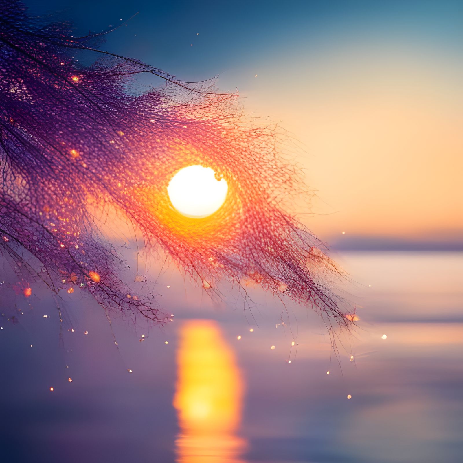 glittery sunset - AI Generated Artwork - NightCafe Creator