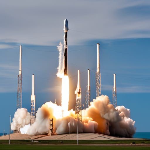 SpaceX launching - AI Generated Artwork - NightCafe Creator