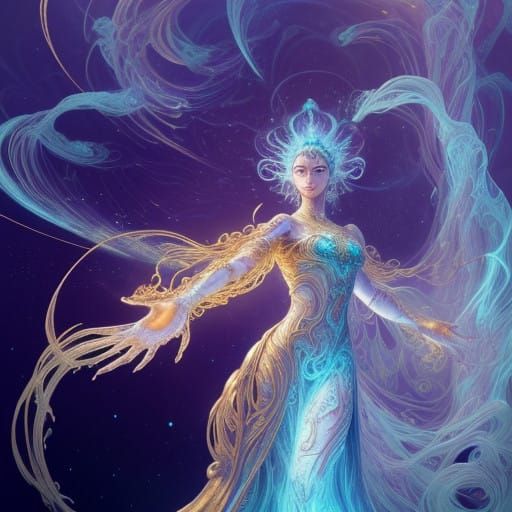 Divine Hand Radiates Golden Light and Ancient Wisd... - AI Art