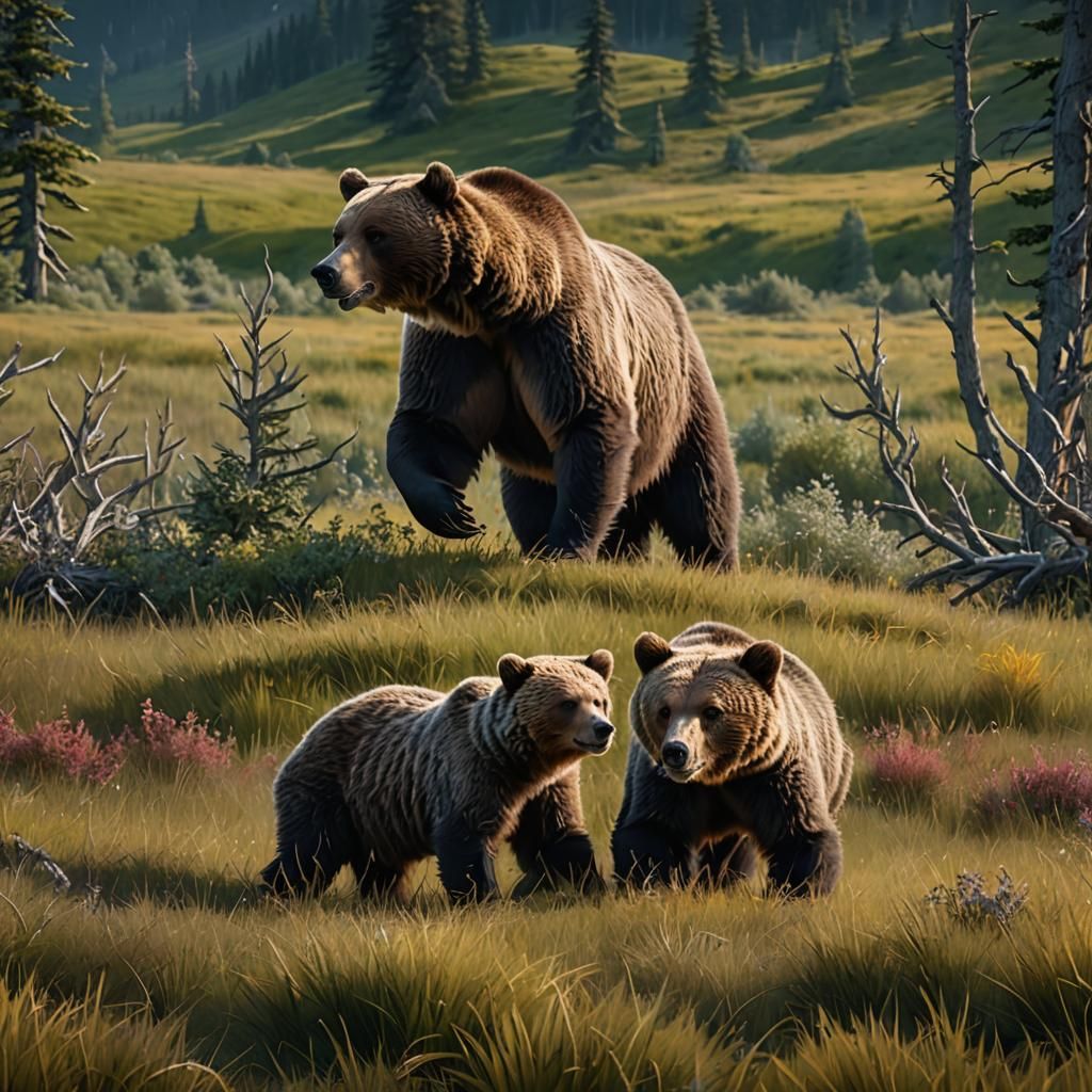 Grizzly Bears - AI Generated Artwork - NightCafe Creator