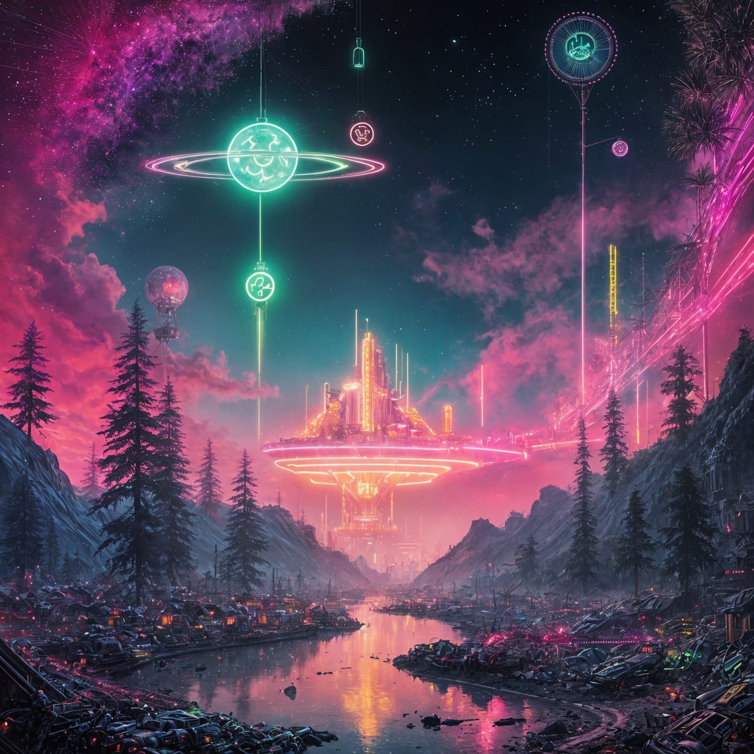 Solarpunk City - Vibrant Solarpunk Cosmoscape