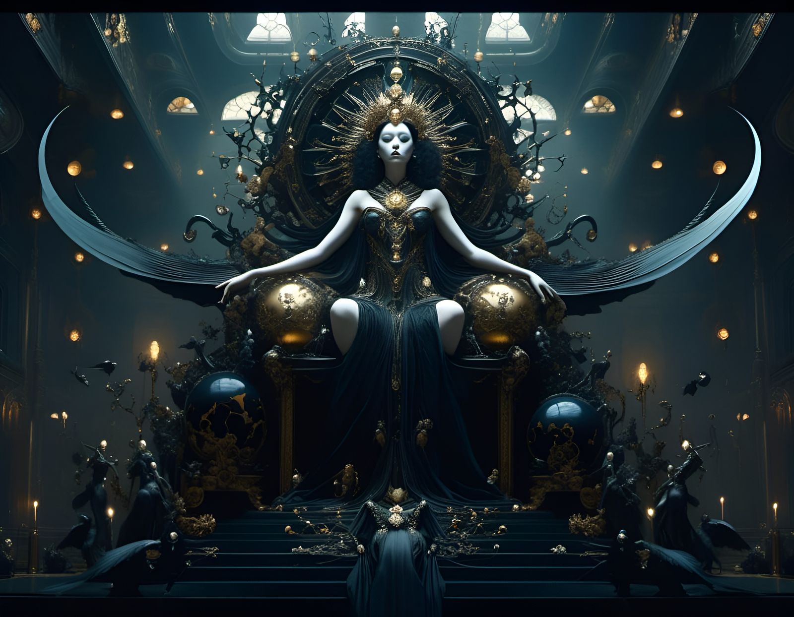 Lilith's Throne #2 - Demonic Temptress with Black Wings in A...