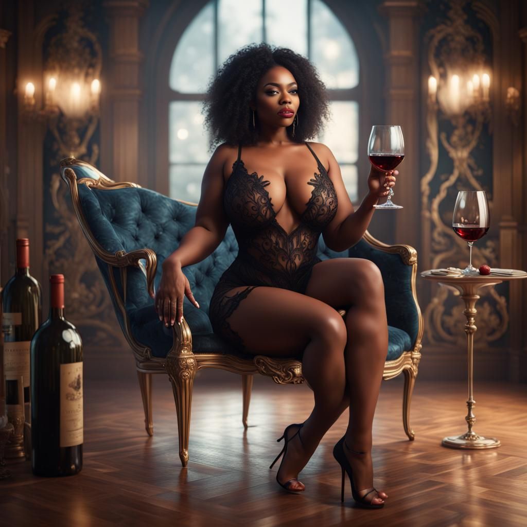 gorgeous black curvy model - AI Generated Artwork - NightCafe Creator