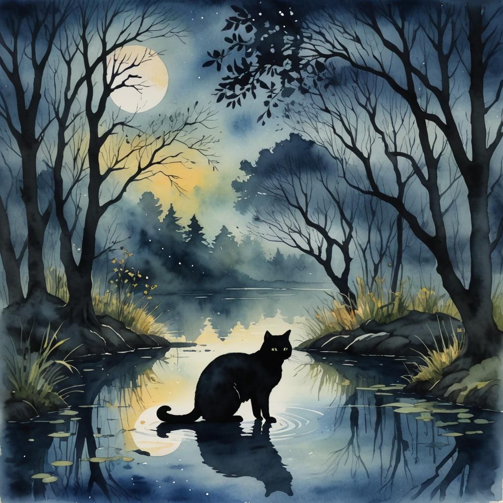 Midnight stroll - AI Generated Artwork - NightCafe Creator