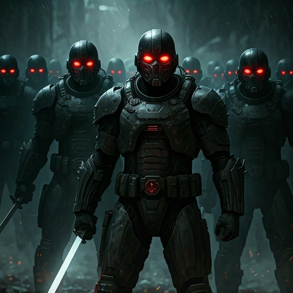 Tokusatsu Warriors in Dark, Gritty Armor - AI Art