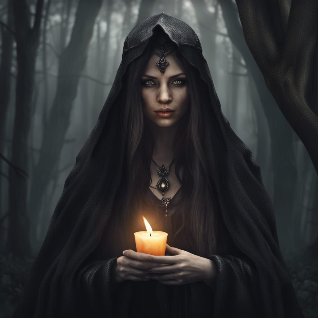 Watcher at the Forest's Liminal Gate, Candle to Guide Those Who Wander ...