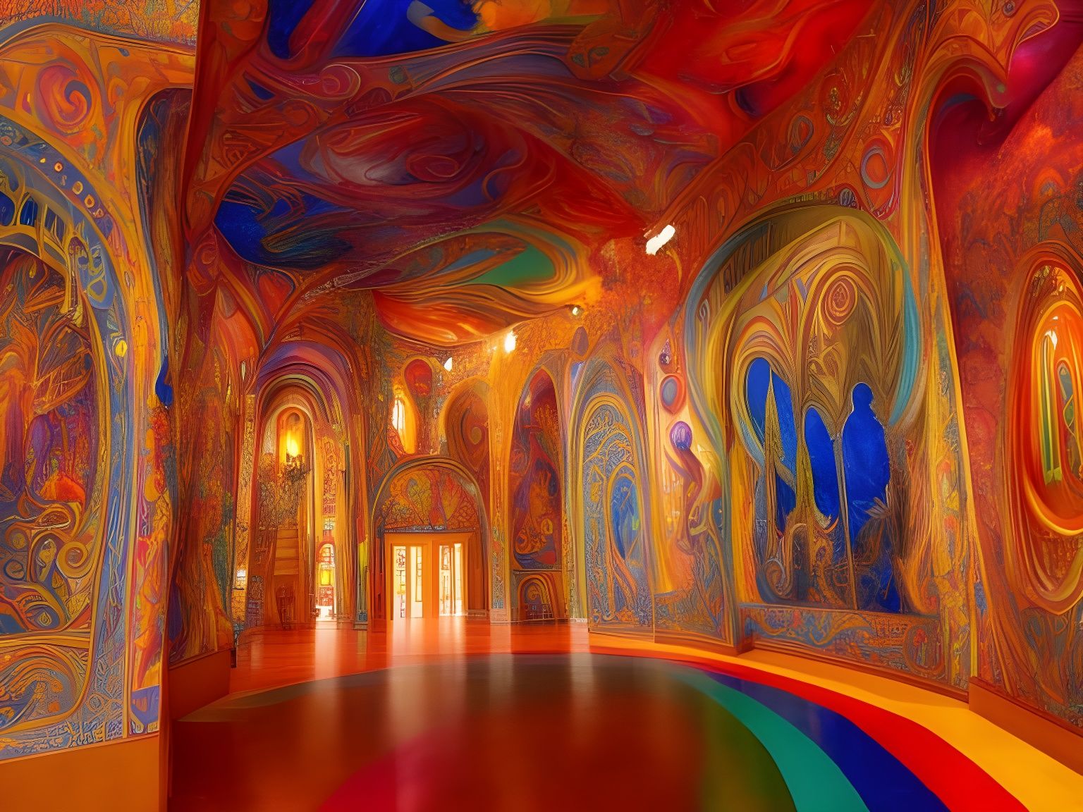 Rainbow Interior Design - AI Generated Artwork - NightCafe Creator
