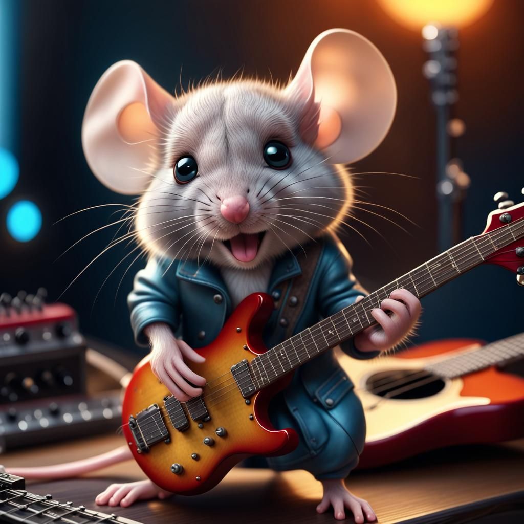 Little electric guitar player - AI Generated Artwork - NightCafe Creator