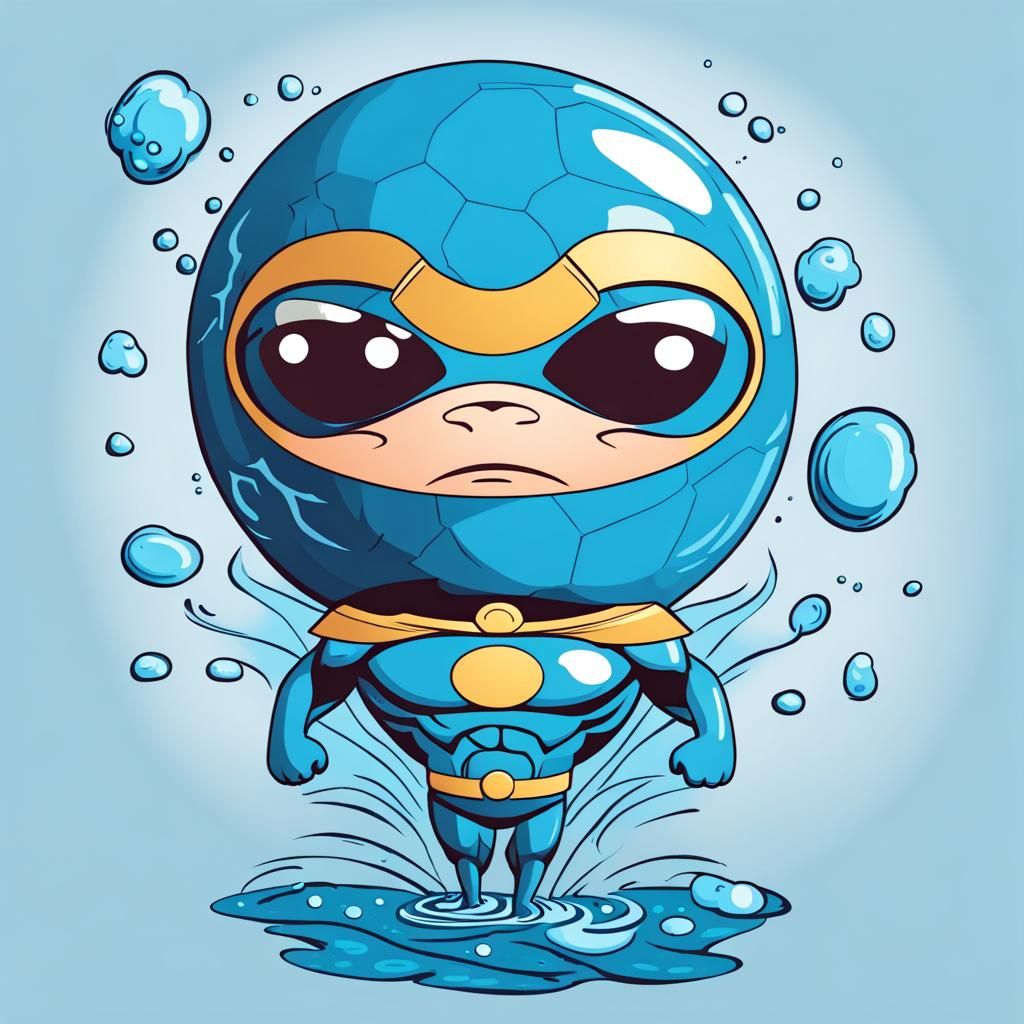 water superhero with a big head that represents the planet earth : r ...