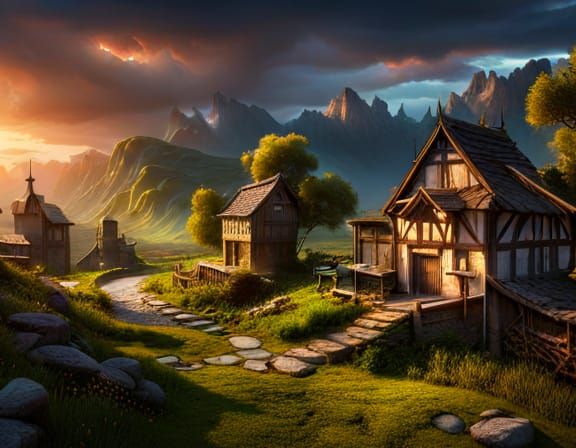 Countryside Village 05 - AI Generated Artwork - NightCafe Creator