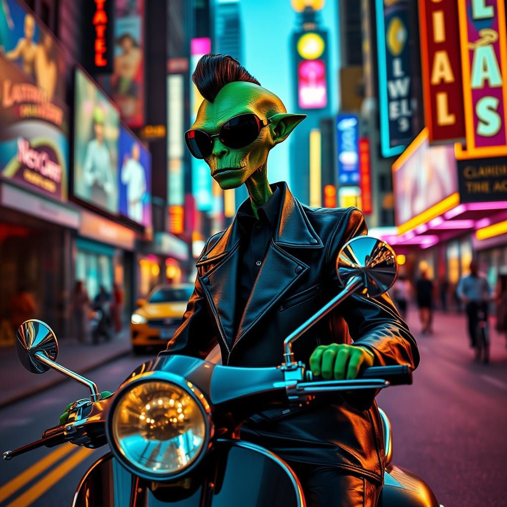 Thai gangster alien - Elvis-Esque Alien Cruises City Streets...