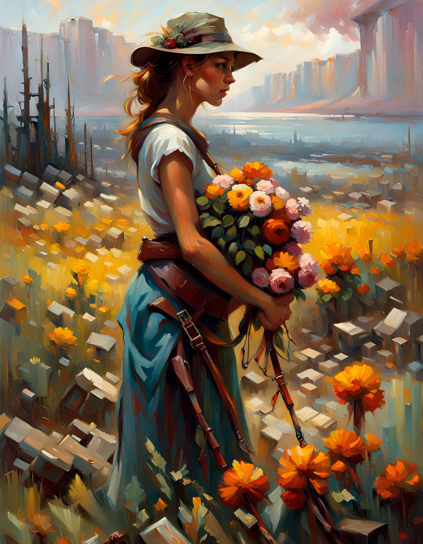 The Blossom Amidst Desolation - AI Generated Artwork - NightCafe Creator