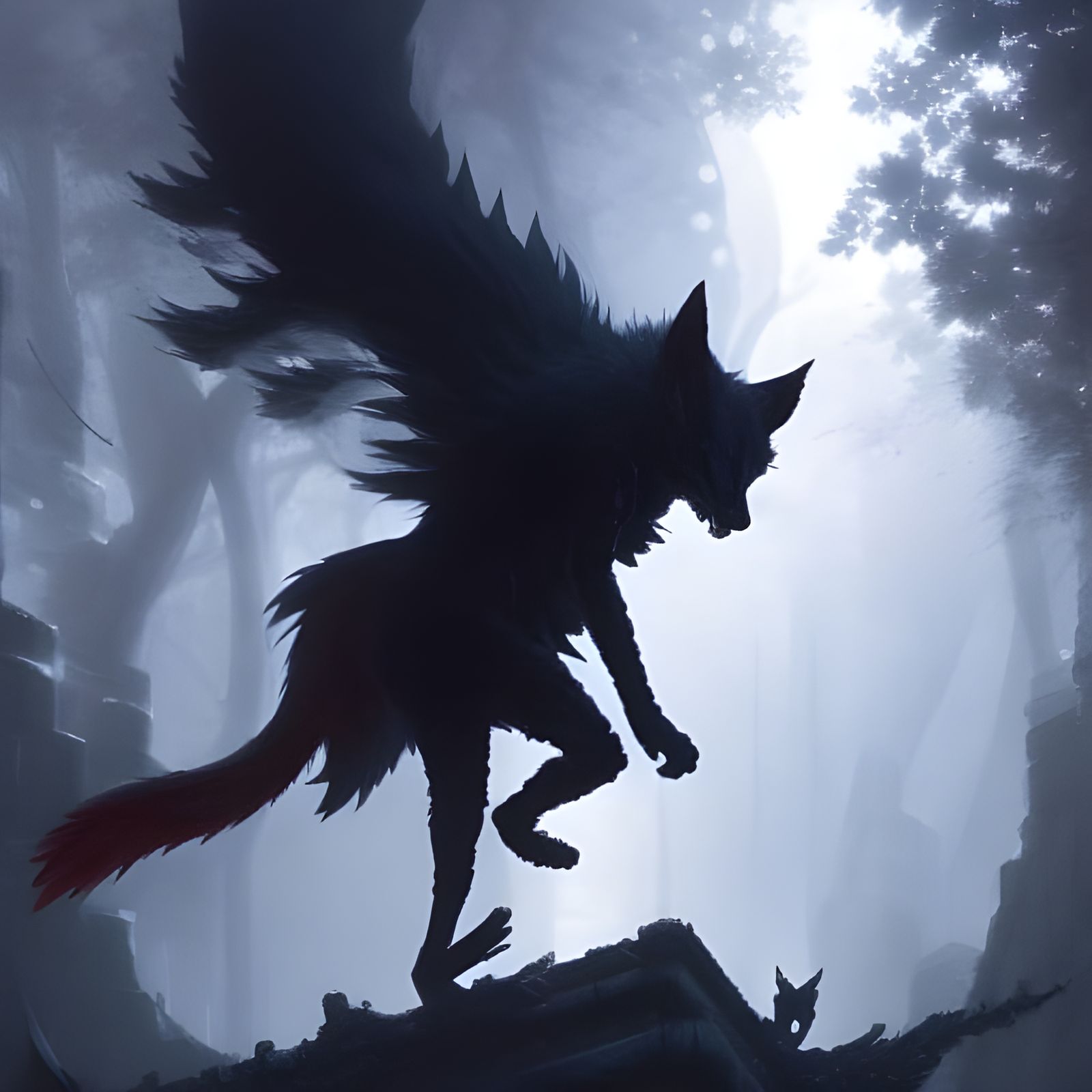 Shadowy Kitsune a masterpiece, 8k resolution, dark fantasy concept art ...
