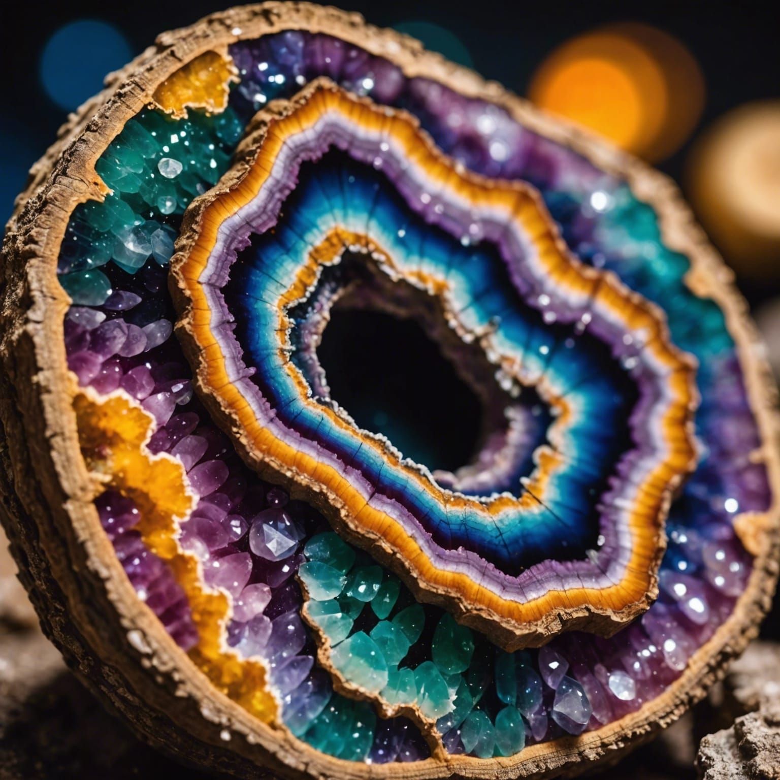 Multicolored Druzy Geode - AI Generated Artwork - NightCafe Creator