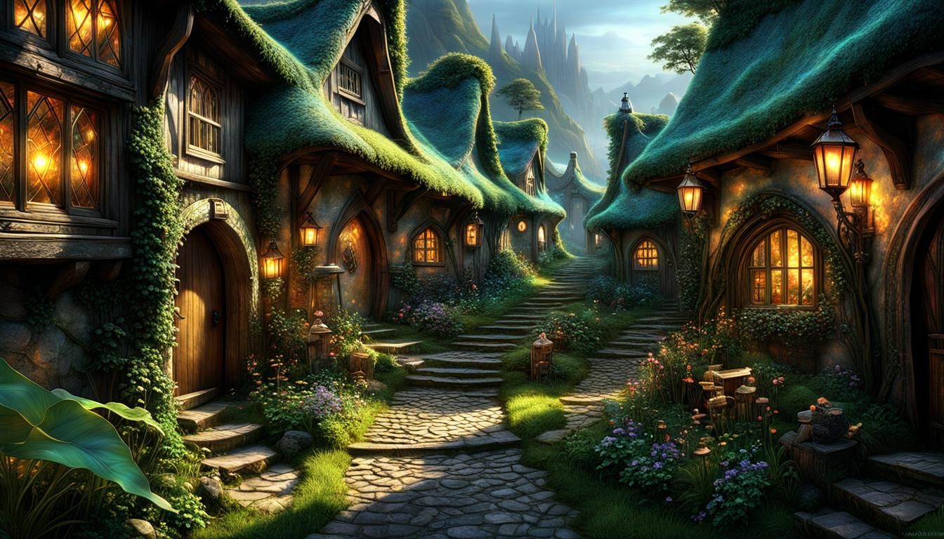 Hobbit Lane - AI Generated Artwork - NightCafe Creator