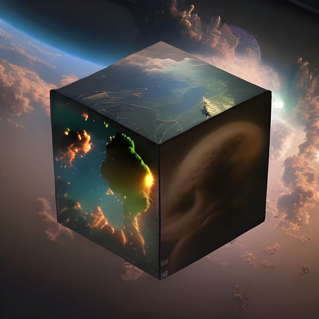 Cube in Space - AI Generated Artwork - NightCafe Creator