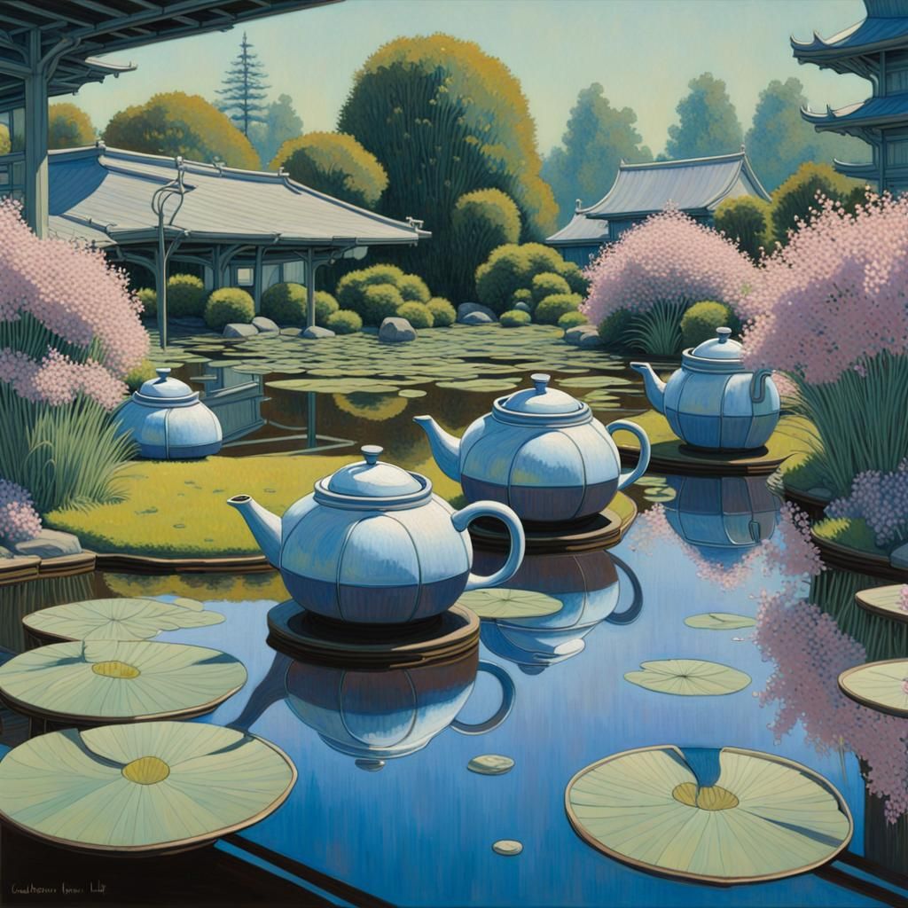 oil painting by Hasui Kawase, Claude Monet, James Gurney, Syd Mead ...