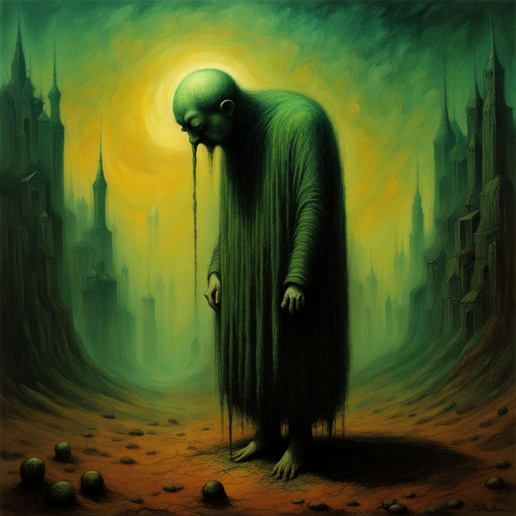 Dark Surrealist Painting of a Chaotic King - AI Art