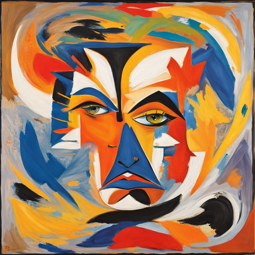 Abstract Expressionist Ink Blot Test in Neo-Impres... - AI Art