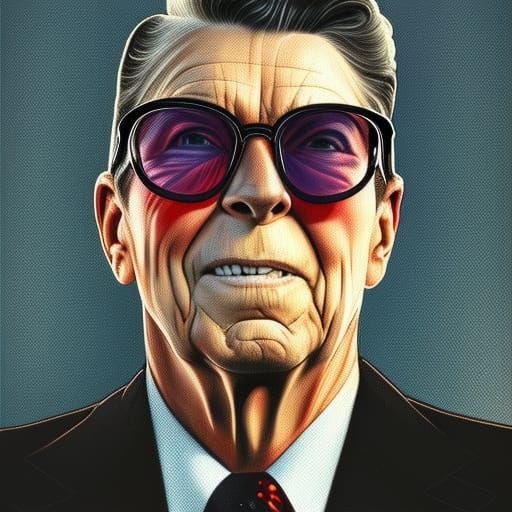 ronald reagan with cool sunglasses - AI Generated Artwork - NightCafe ...