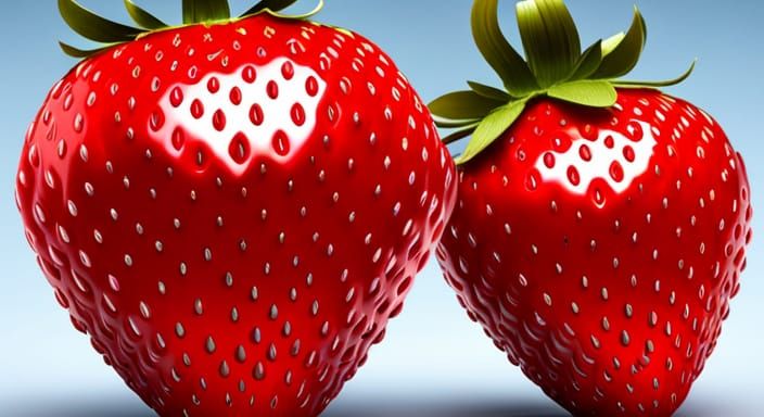 Glistening red vibrant strawberry, shining, beautiful, realistic, juicy ...