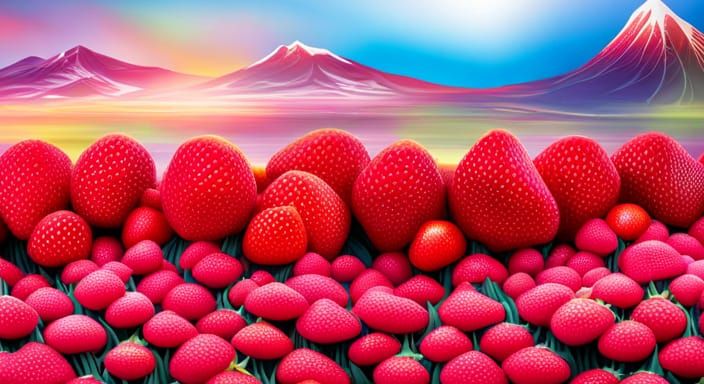 Glistening red vibrant strawberry, shining, beautiful, realistic, juicy ...