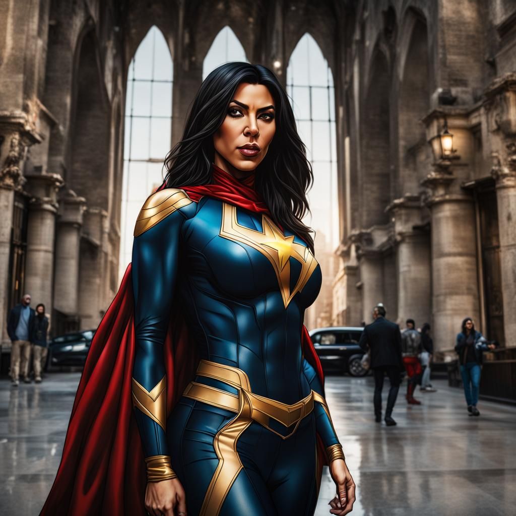 Kim Kardashian as Ms Marvel - AI Generated Artwork - NightCafe Creator