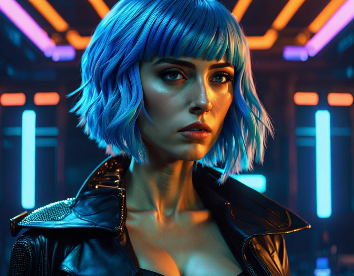 Blue hair girl - AI Generated Artwork - NightCafe Creator