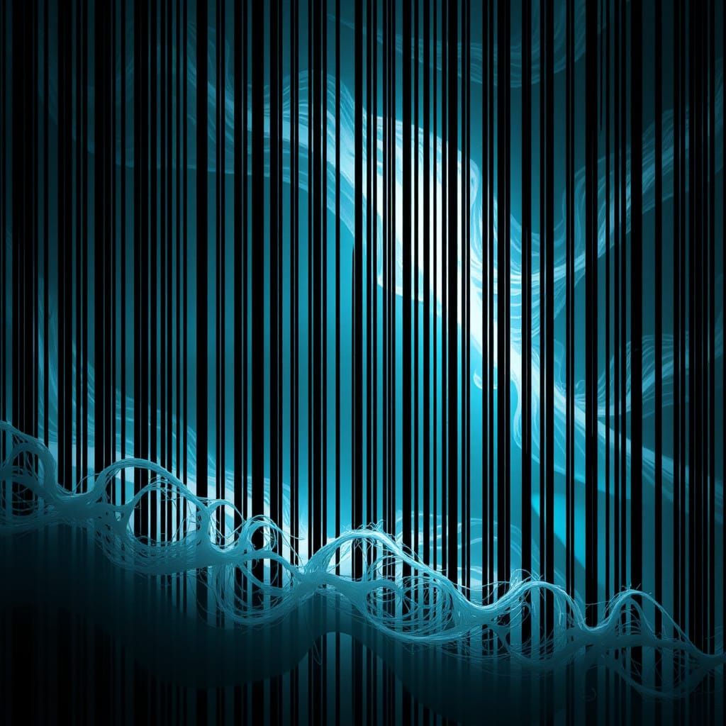 barcode black and white - Ethereal Barcode Landscape in Cyb...