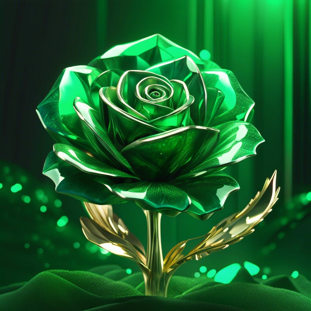 The Emerald rose - AI Generated Artwork - NightCafe Creator