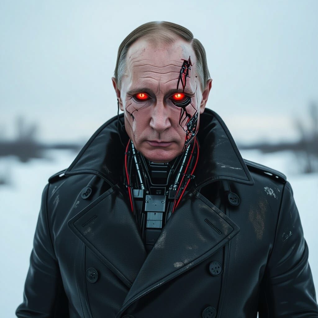 Soulless - Cyborg Putin in Desolate Siberian Landscape