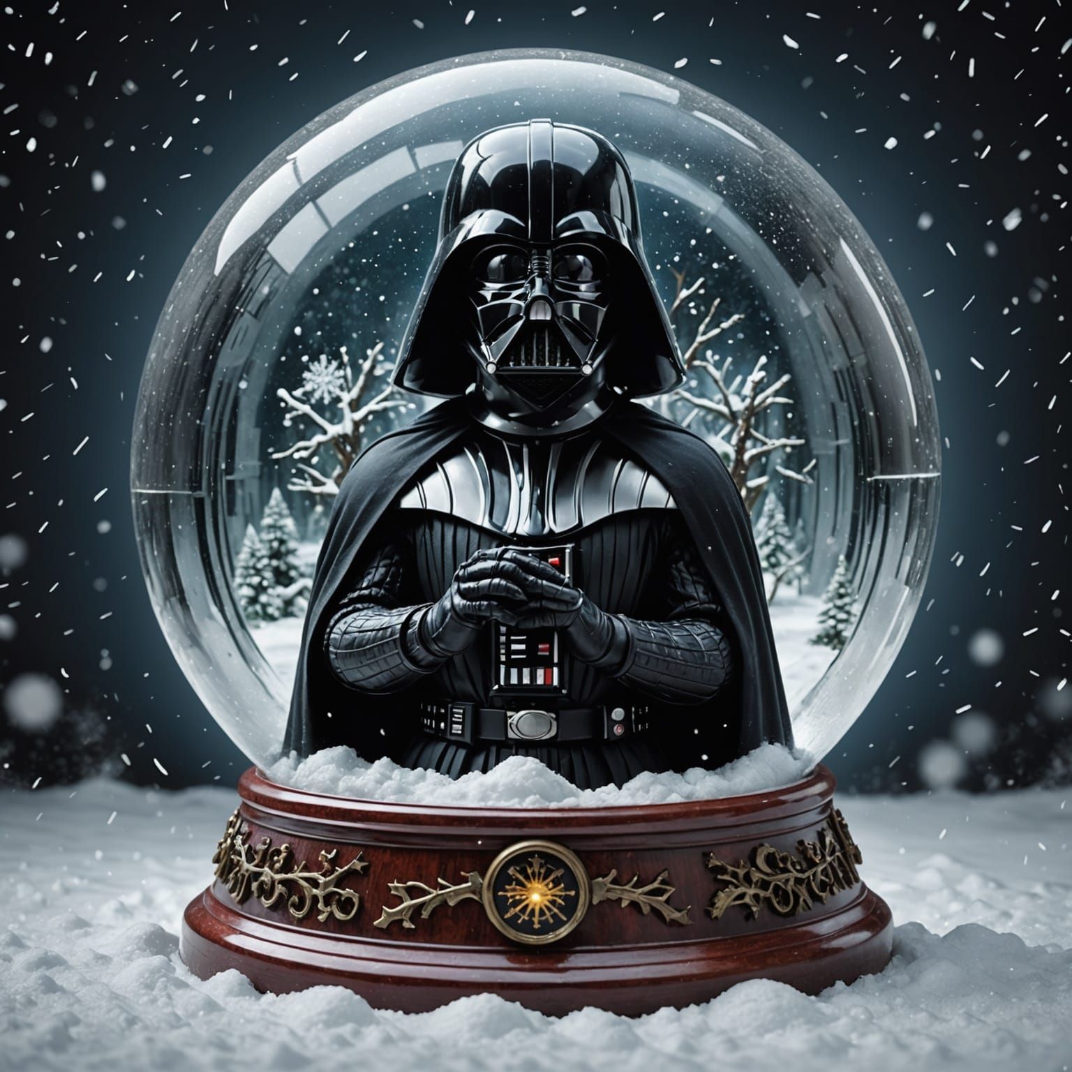 Darth Vader in a snow globe - Darth Vader Conquers a Miniatu...