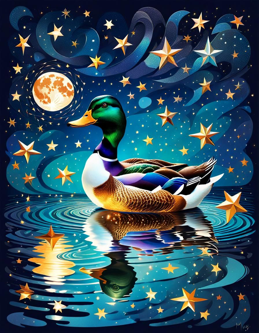 🦆 Duck Reflects on the Day - AI Generated Artwork - NightCafe Creator