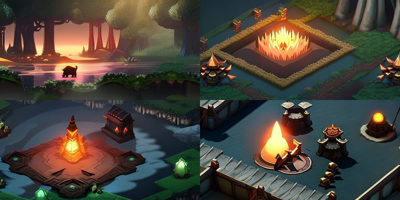 Dark Fantasy Environment only Ground and Props 2D Game straight Top ...