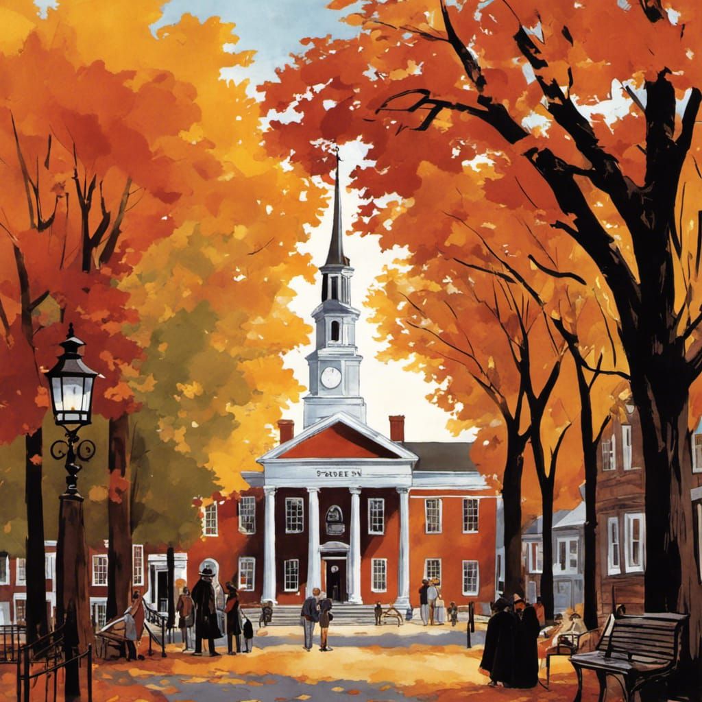 The Town Square Salem Massachusetts - AI Generated Artwork - NightCafe Creator