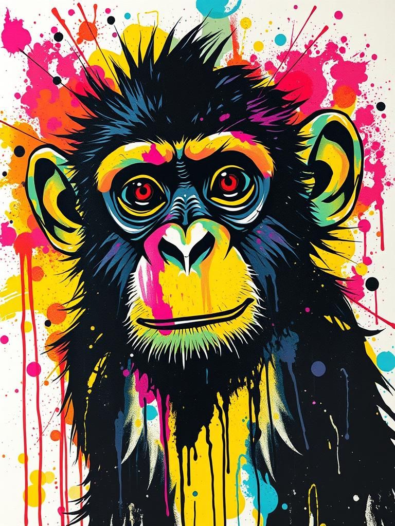 Graffiti splatter art monkey - Graffiti splatter art monkey