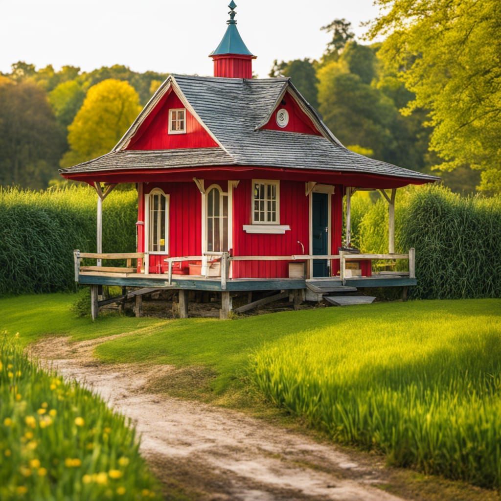 little red hut - AI Generated Artwork - NightCafe Creator